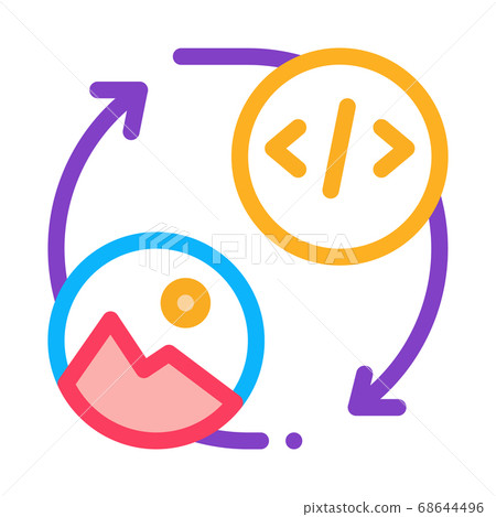 picture programming code icon vector outline... - Stock Illustration ...