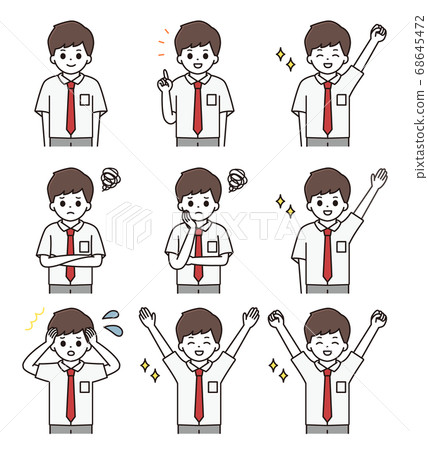 Male student illustration set - Stock Illustration [68645472] - PIXTA