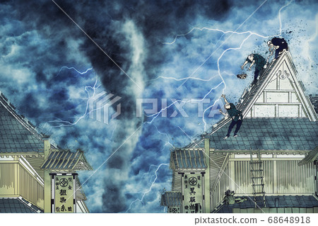 Ukiyo-e Building Part 3 Arashi Version - Stock Illustration [68648918 ...
