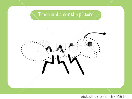Little ant. Trace and color the picture. - Stock Illustration [68656193 ...