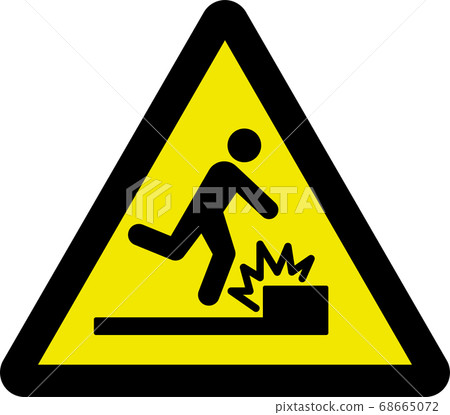 Obstacle caution pictogram - Stock Illustration [68665072] - PIXTA