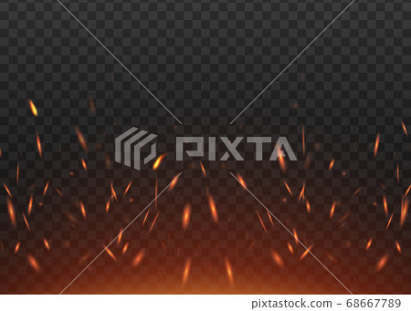 Red glowing fire sparks realistic vector... - Stock Illustration ...