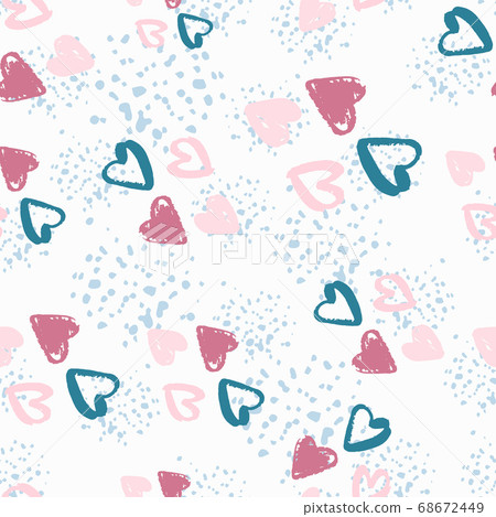 Random isolated love seamless pattern with heart - Stock Illustration ...