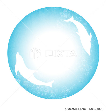 Background material with a dolphin motif - Stock Illustration [68673873 ...