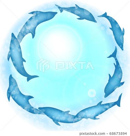 Background material with a dolphin motif - Stock Illustration [68673894 ...