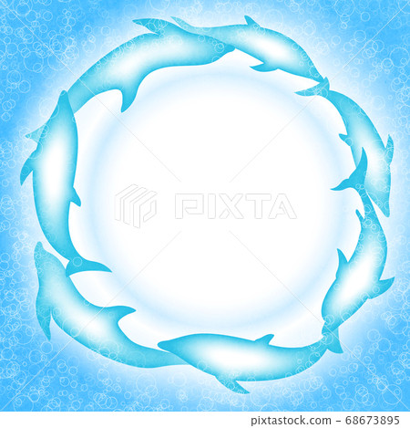 Background material with a dolphin motif - Stock Illustration [68673895 ...
