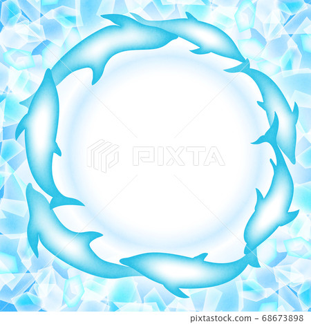 Background material with a dolphin motif - Stock Illustration [68673898 ...
