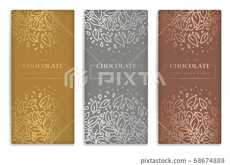 Gold and silver set of chocolate bar packaging. - Stock Illustration ...