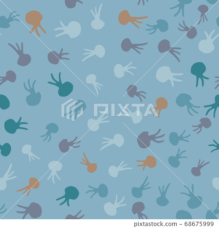 Plankton seamless pattern with octopus little - Stock Illustration ...
