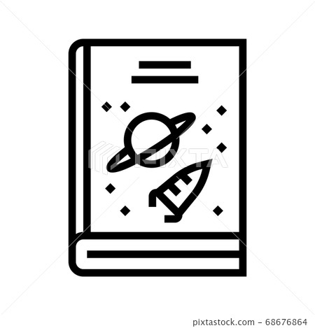 science fiction genre line icon vector... - Stock Illustration ...