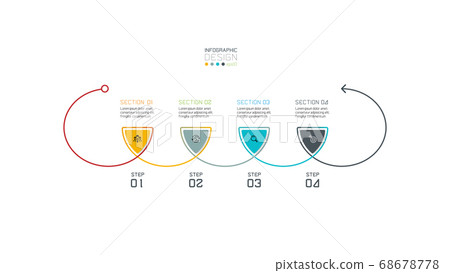 New stroke line design four steps presentation of - Stock Illustration ...