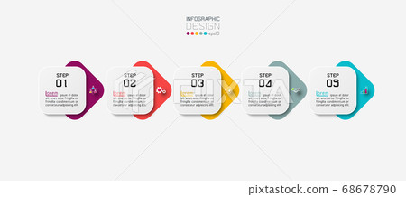 Five boxes square with rounded corners design of - Stock Illustration ...