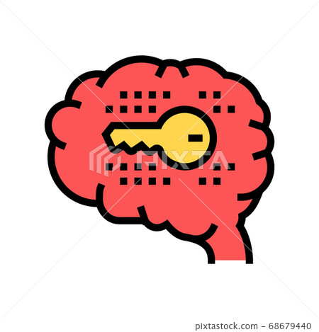 brain with key color icon vector illustration - Stock Illustration ...
