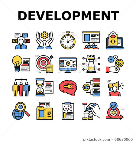 Project Development Collection Icons Set Vector - Stock Illustration ...