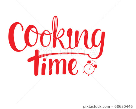 Cooking time - hand written sign isolated on... - Stock Illustration ...