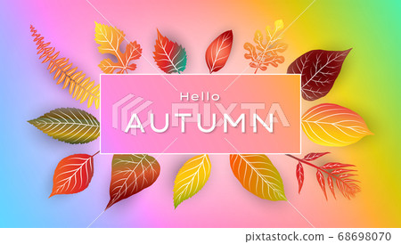 Colorful autumn leaves frame. Vector illustration - Stock Illustration ...