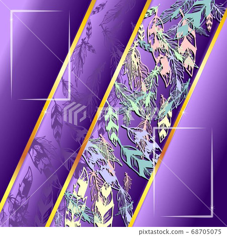 Lilac banner with feathers. Vector color... - Stock Illustration ...