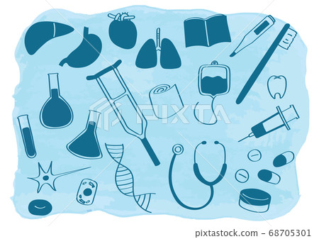 Illustration set related to simple medical school - Stock Illustration ...