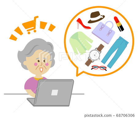 Illustration image of a senior who purchases... - Stock Illustration ...