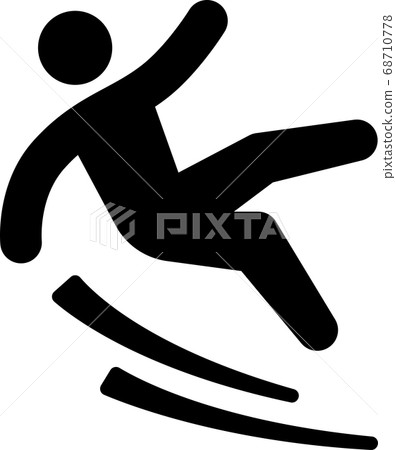 Pictogram of a person sliding down - Stock Illustration [68710778] - PIXTA
