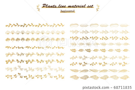 Scandinavian plant line material set (horizontal) - Stock Illustration ...
