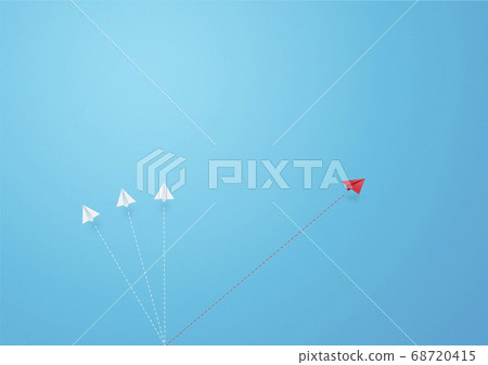 Paper planes heading in each direction [Paper... - Stock Illustration ...