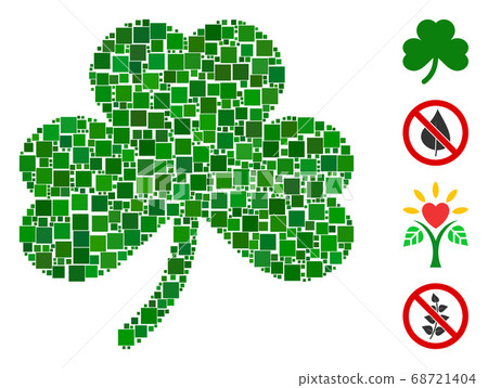 Square Clover Leaf Icon Vector Collage - Stock Illustration [68721404 ...