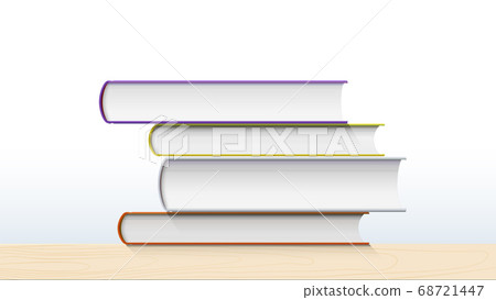 Realistic stack of books isolated on white - Stock Illustration ...
