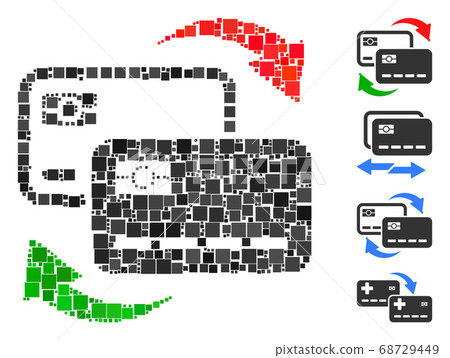 Square Banking Card Exchange Icon Vector Mosaic - Stock Illustration ...