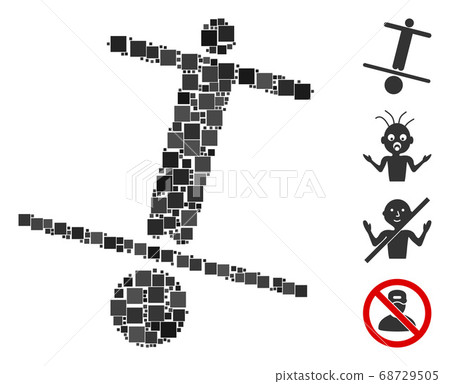 Square Unstable Man Icon Vector Mosaic - Stock Illustration [68729505 ...
