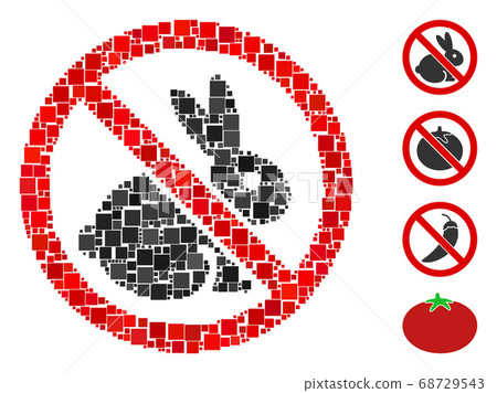 Square No Rabbits Icon Vector Mosaic - Stock Illustration [68729543 ...