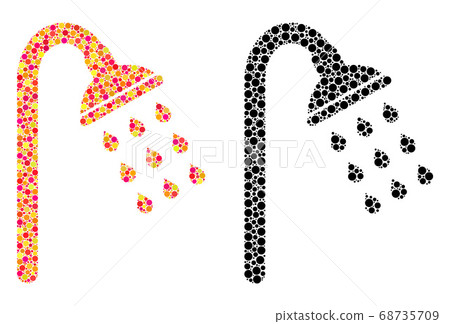 Pixel Shower Mosaic Icons - Stock Illustration [68735709] - PIXTA