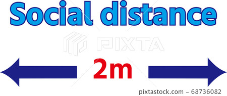 Social distance logo and distance arrow - Stock Illustration [68736082 ...