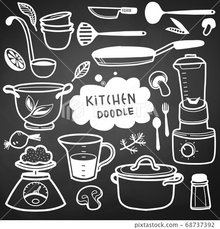 Set of kitchen utensil doodle - Stock Illustration [68737392] - PIXTA