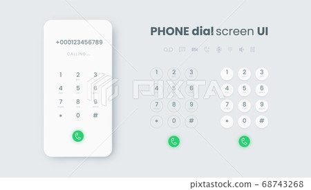 Smartphone dial. Realistic phone number pad,... - Stock Illustration [68743268] - PIXTA