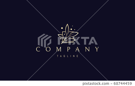 Vector golden logo on which an abstract image... - Stock Illustration ...