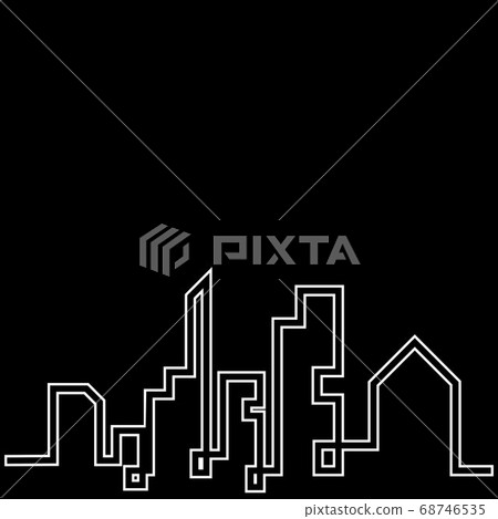 Modern city line buildings logo icons template - Stock Illustration ...