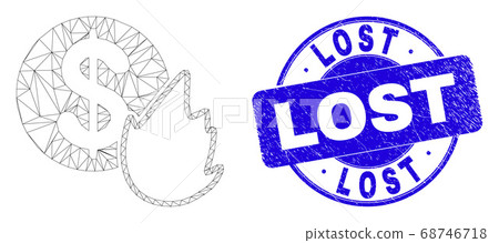 Blue Grunge Lost Stamp Seal and Web Carcass... - Stock Illustration ...