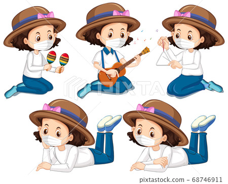 Five Clipart Girls