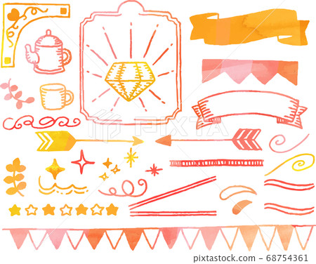 Stylish decoration material set Ribbon... - Stock Illustration ...