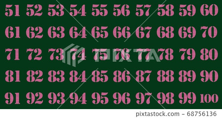 Number Illustration Chalk Stencil Pink 51-100 - Stock Illustration ...