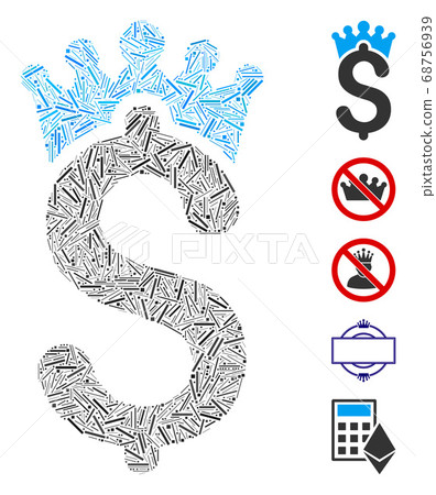 Dash Mosaic Business Crown Icon - Stock Illustration [68756939] - PIXTA