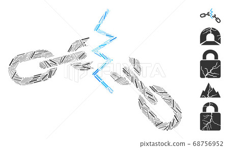 Hatch Mosaic Broken Chain Icon - Stock Illustration [68756952] - PIXTA