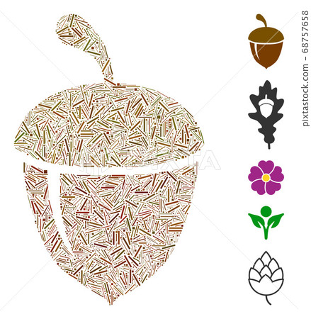 Dash Mosaic Acorn Icon-插圖素材 [68757658] - PIXTA圖庫