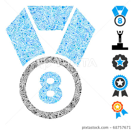 Line Mosaic 8Th Place Medal Icon - Stock Illustration [68757671] - PIXTA