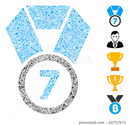 Line Mosaic 7Th Place Medal Icon - Stock Illustration [68757672] - PIXTA