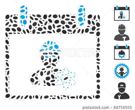 Dotted Collage Atomic Engineer Calendar Day - Stock Illustration ...