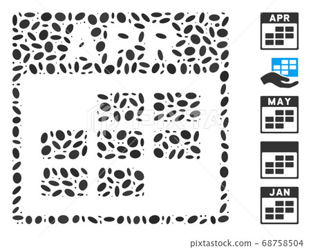 Dot Mosaic April Calendar Grid - Stock Illustration [68758504] - PIXTA