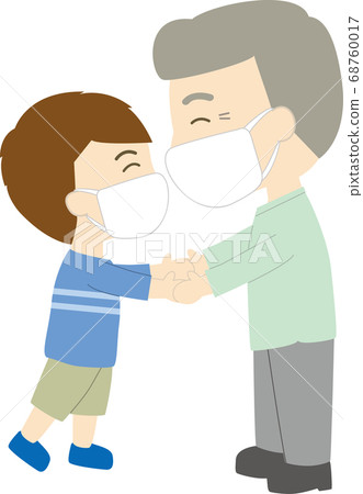 Grandpa and grandson mask - Stock Illustration [68760017] - PIXTA