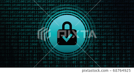 secure digital data connection with lock binary... - Stock Illustration [68764925] - PIXTA